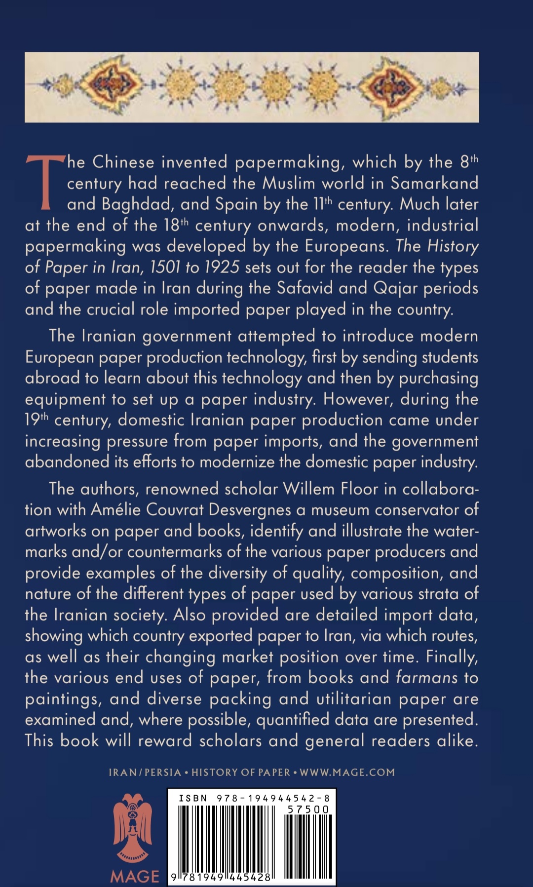 Book release: History of Paper in Iran, 1501–1925. – Amélie Conservation